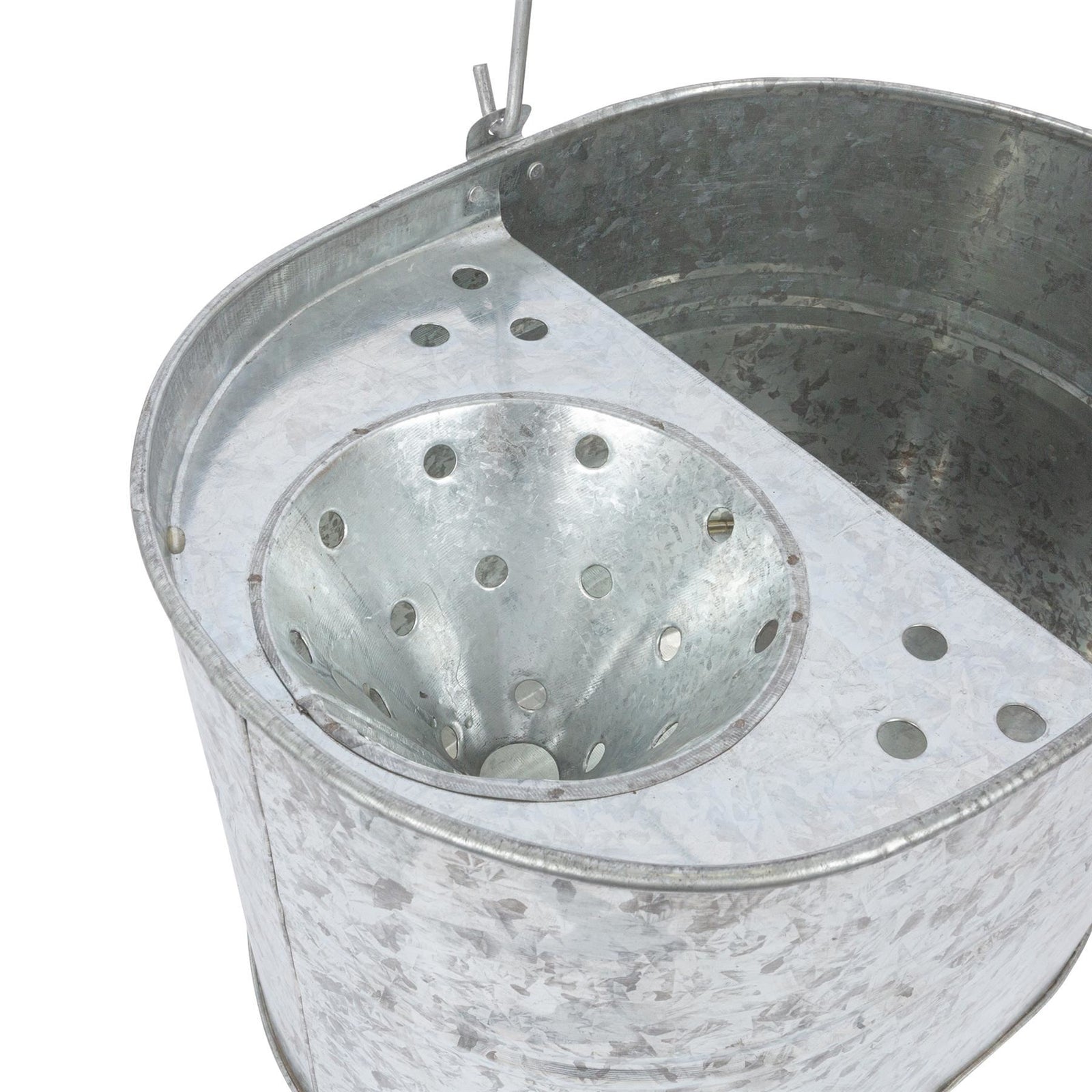 Galvanised Steel Mop Bucket & Wringer - By Ashley | Rinkit.com.au